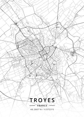 'Troyes France' Poster by Designer Map Art | Displate