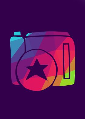 'Rainbow Polygon Camera 8' Poster by Maricris M | Displate