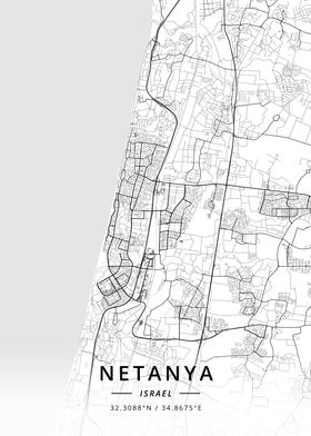 'Netanya Israel' Poster by Designer Map Art | Displate
