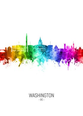 'Washington DC Skyline' Poster by Michael Tompsett | Displate