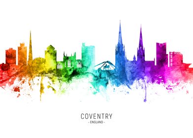 'Coventry England Skyline' Poster by Michael Tompsett | Displate