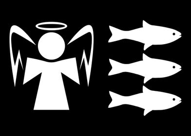 'Funny Angelfish Print' Poster by Jon Alderman | Displate