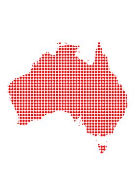 'Red Dot Map of Australia' Poster by HomeStead Digital | Displate