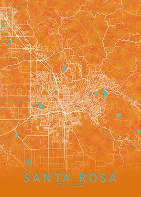'Santa Rosa CA USA City Map' Poster by City Map Art Prints | Displate