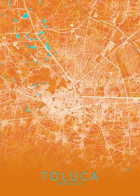 'Toluca Mexico City Map' Poster by City Map Art Prints | Displate