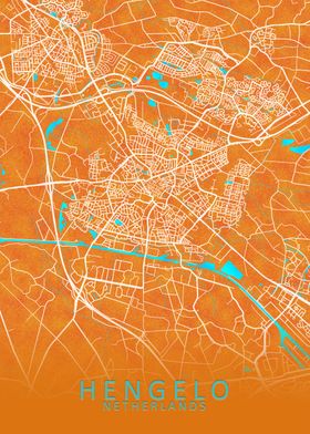 'Hengelo Netherlands City' Poster by City Map Art Prints | Displate
