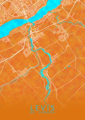 'Levis QC Canada City Map' Poster by City Map Art Prints | Displate