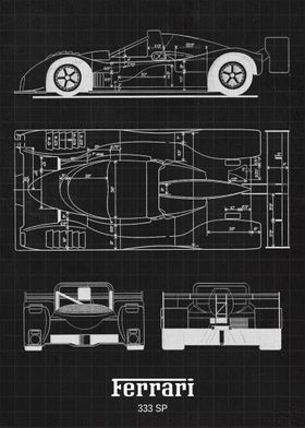 'Ferrari 333 SP' Poster by MICHAEL BRUNS PLATES | Displate