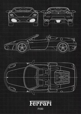 'Ferrari F430' Poster by MICHAEL BRUNS PLATES | Displate