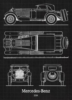 'MercedesBenz SSK' Poster by MICHAEL BRUNS PLATES | Displate