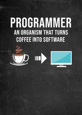 'Programmer Coffee Funny' Poster by PosterWorld | Displate