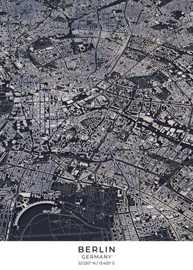 'Berlin 3D City Map ' Poster by Five Senses Art | Displate