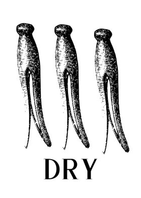 'Laundry Vintage Dry Pins' Poster by Atomic Chinook | Displate