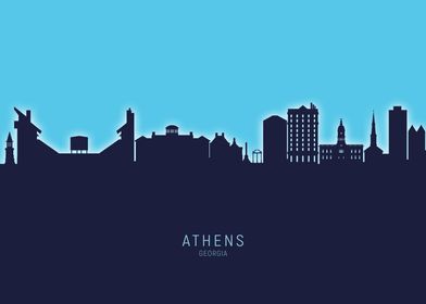 'Athens Skyline Georgia' Poster by Michael Tompsett | Displate