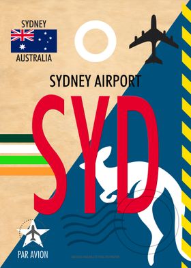 'SYDNEY AIRPORT CODE SYD' Poster by Atomic Chinook | Displate
