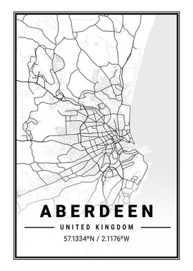 'Aberdeen Light City Map' Poster by Tien Stencil | Displate