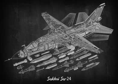 'Sukhoi Su24' Poster by MICHAEL BRUNS PLATES | Displate
