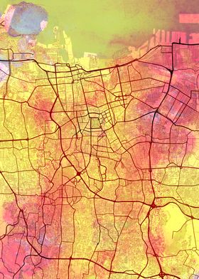 'Jakarta Street Map' Poster by Dany | Displate
