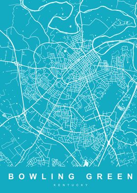 'Bowling Green Map Kentucky' Poster by UrbanMaps | Displate