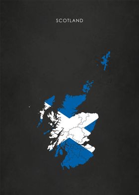 'Scotland Flag Map' Poster by Alo | Displate