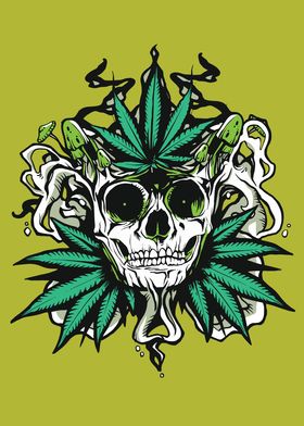 'Weed Mushroom Skull' Poster by StonerPlates | Displate