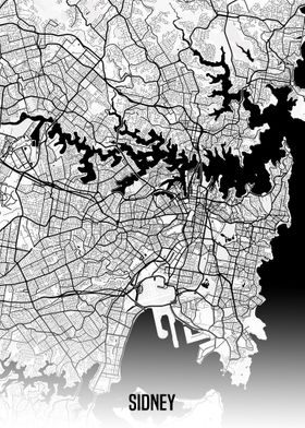 'Sidney map' Poster by Stefano Lunghi | Displate