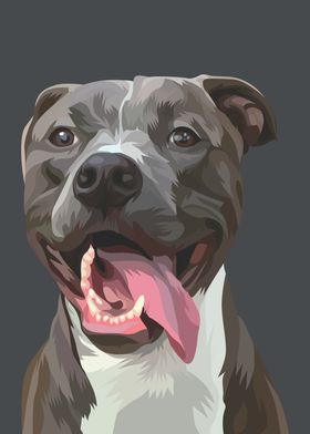 'American Bully Dog' Poster by Human Shadow | Displate