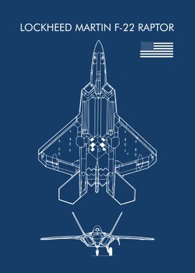 'LOCKHEED MARTIN F22 UP' Poster by Atomic Chinook | Displate