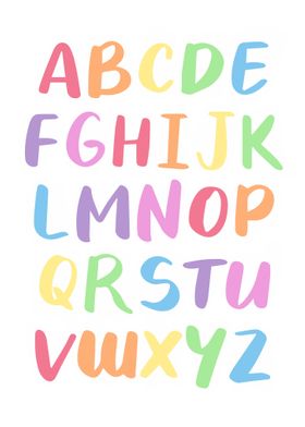 'Alphabet rainbow pastel' Poster by Yahya Art | Displate
