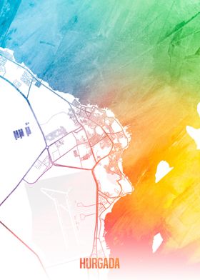 'Hurgada map' Poster by Stefano Lunghi | Displate