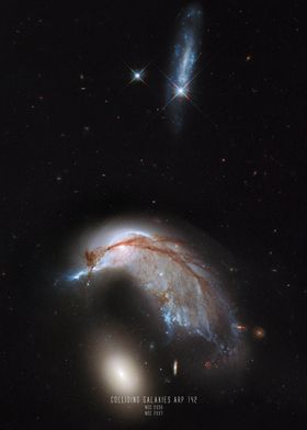 'Colliding Galaxies ARP 142' Poster by Josh B | Displate