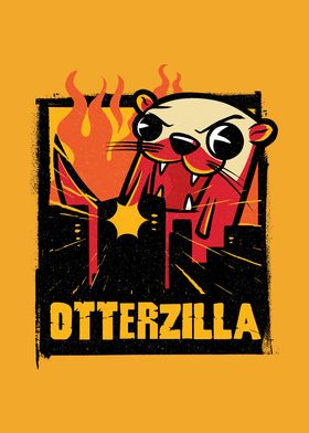'OTTERZILLA' Poster by StonerPlates | Displate