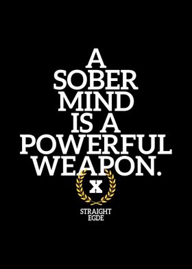 'A Sober Mind Straight Edge' Poster by EDventures | Displate