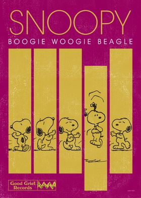 'Boogie Woogie Beagle' Poster by Peanuts | Displate