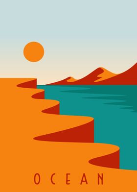 'Minimalistic ocean poster' Poster by Designersen | Displate