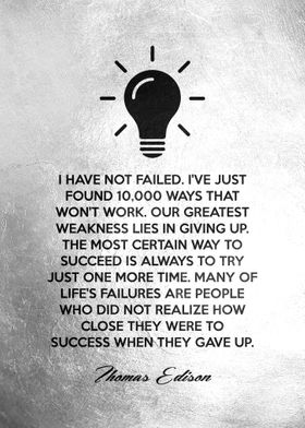 'Thomas Edison Failure' Poster by ABConcepts | Displate