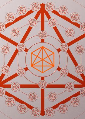 'Red Orange Sacred Geometry' Poster by Holy Rock Design | Displate