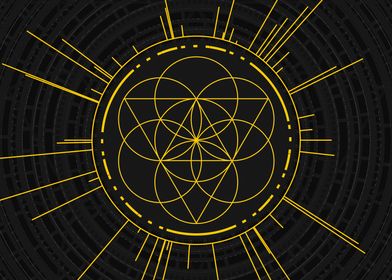 'Yellow Gold Magic Glyph' Poster by Holy Rock Design | Displate