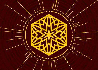 'Yellow Gold Magic Circle' Poster by Holy Rock Design | Displate