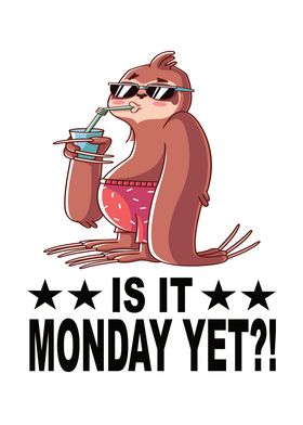 'Is It Monday Yet Sloth I' Poster by Steven Zimmer | Displate
