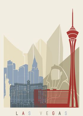 'las vegas skyline' Poster by Cristina Romero | Displate