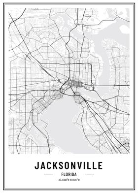 'Jacksonville USA map' Poster by Designersen | Displate