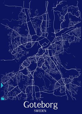 'Goteborg Map Sweden' Poster by Max Ronn | Displate