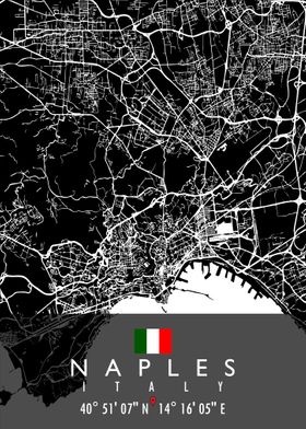'NAPLES MAP ITALY' Poster by Artistic Paradigms | Displate
