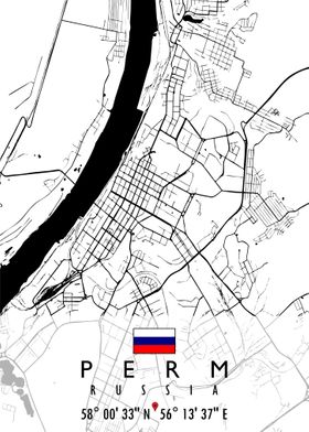 'PERM MAP RUSSIA' Poster by Artistic Paradigms | Displate