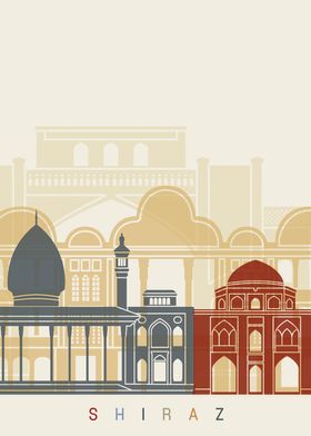 'Shiraz skyline poster' Poster by Cristina Romero | Displate