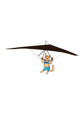 'Hang gliding cat' Poster by Lukes Pixel Studio | Displate