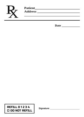 Printable Blank Prescription