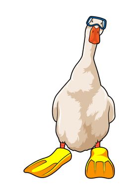 'Duck Diver Flippers' Poster by Markus Schnabel | Displate