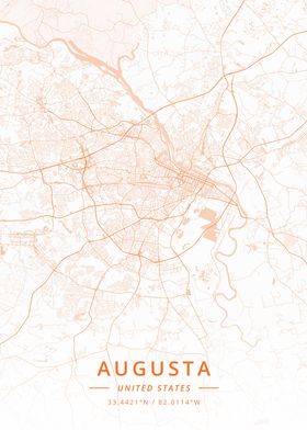 'Augusta United States' Poster by Designer Map Art | Displate